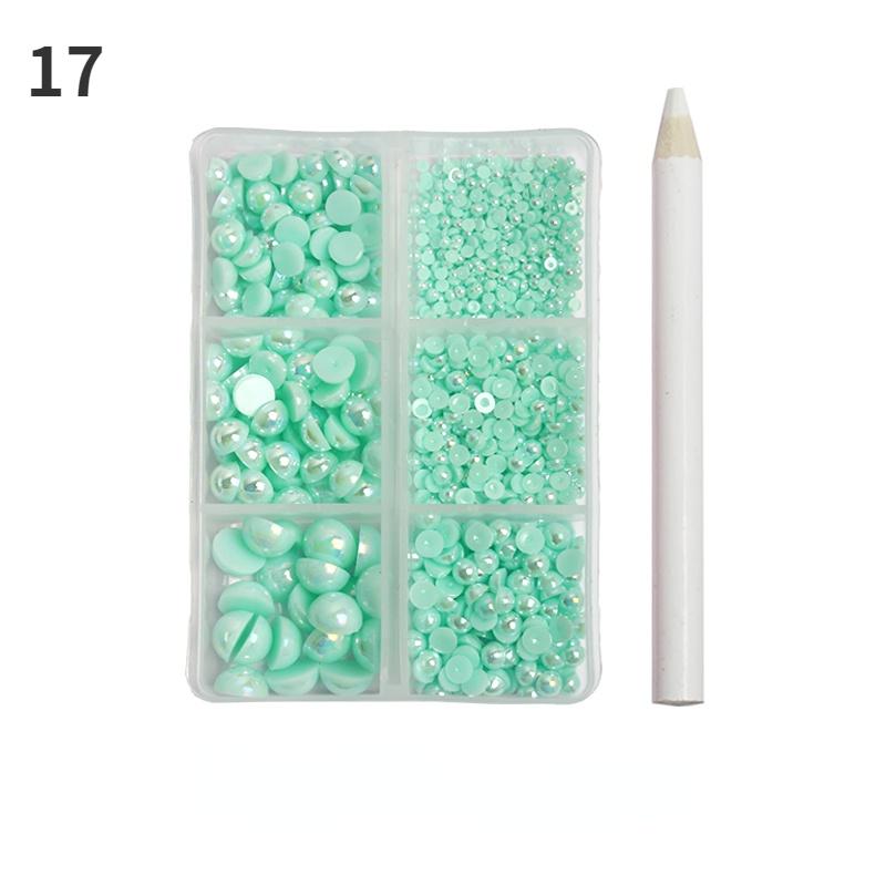 Kaufe Gitter Set gemischte Größe halbe Gesicht Perle Nagelkunst ...