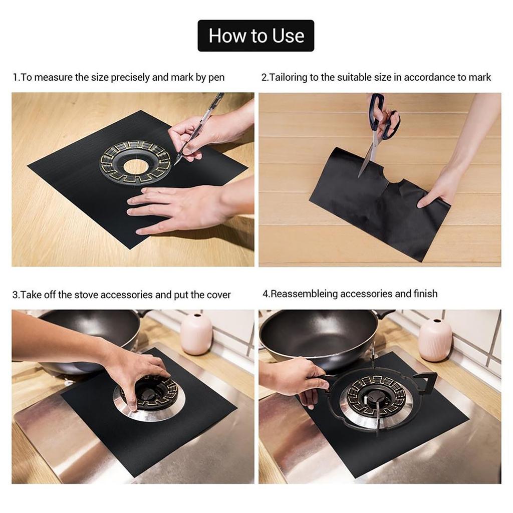 Buy Reusable 4PCS Aluminum Gas Foil Stove Burner Protector Cover Liner ...