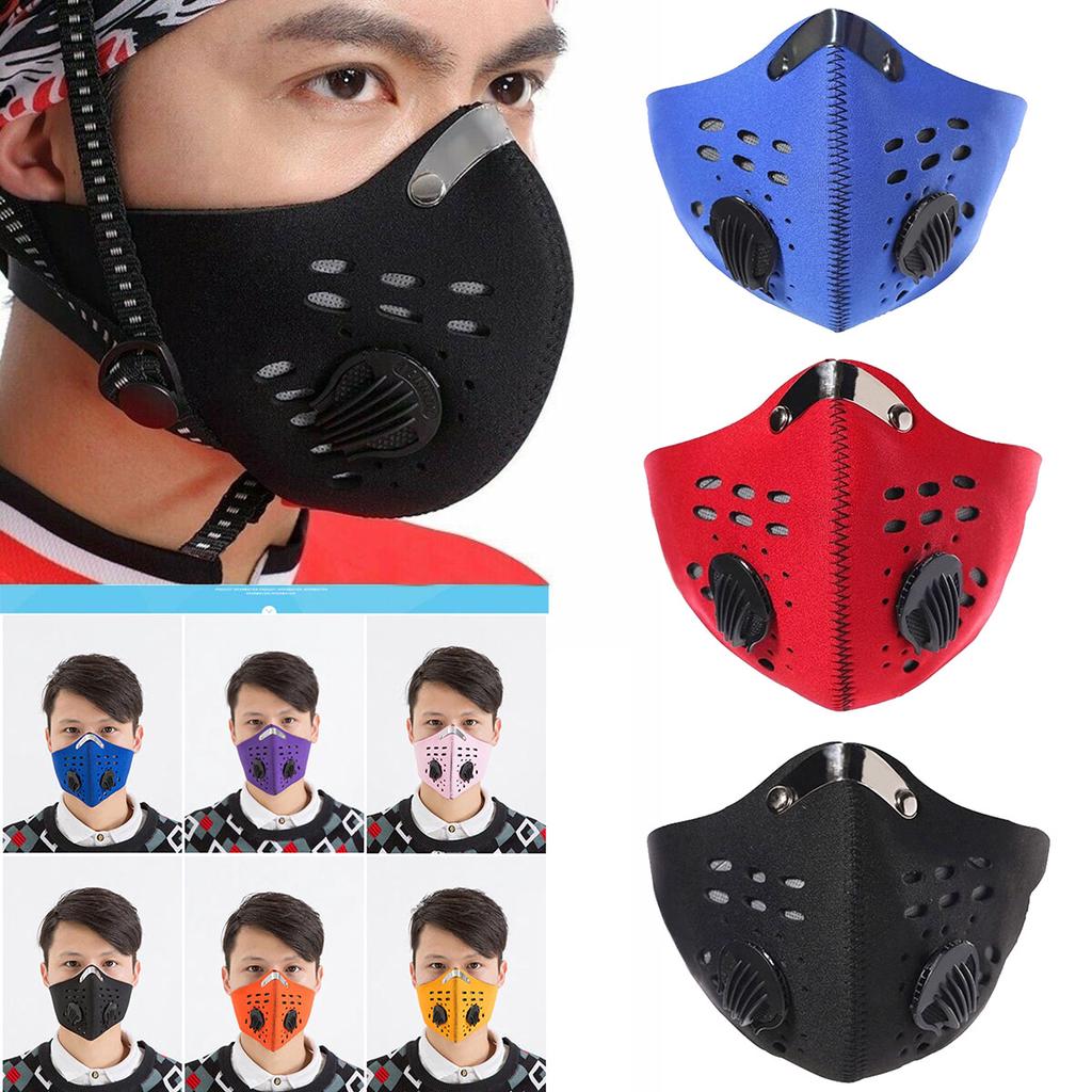 Buy Mask Dust-proof Breathing Face Valves Cycling with Double for Men ...