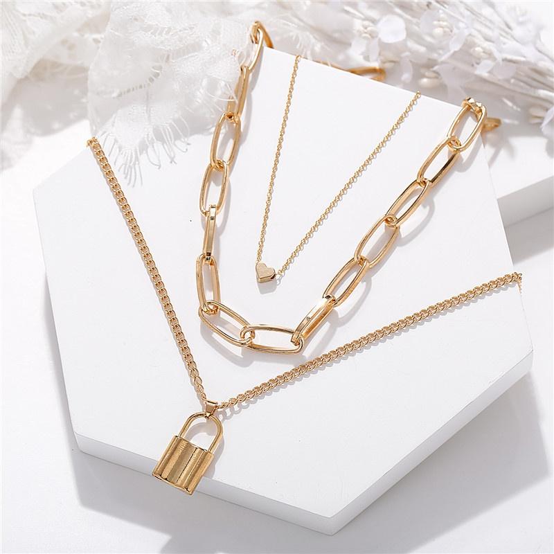 Koupit PadLock Pendant Necklaces Link Chain Lock Necklaces Collar for ...