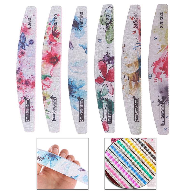 Buy 6Pcs Sandpaper Nail File Sanding Buffer Block Washable Nail Files ...