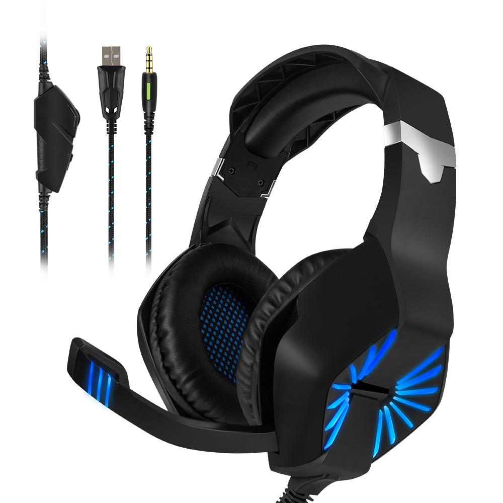 Buy Adjustable Wired Gaming Headphone Luminous Stereo Earphone for PC ...