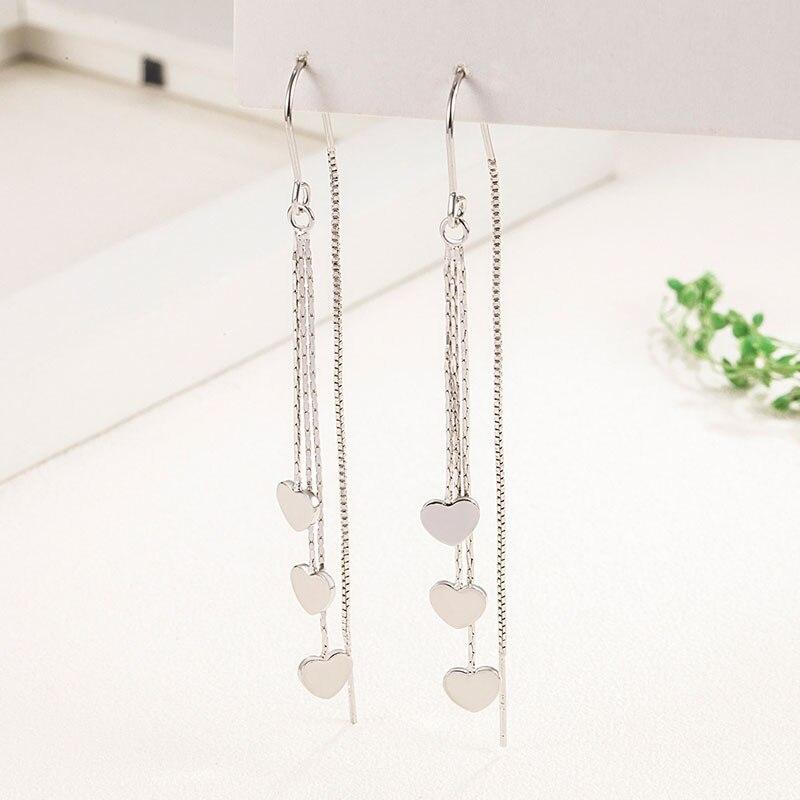 Buy Beautiful Earrings For Women Fashion 925 Sterling Silver Ear Line ...