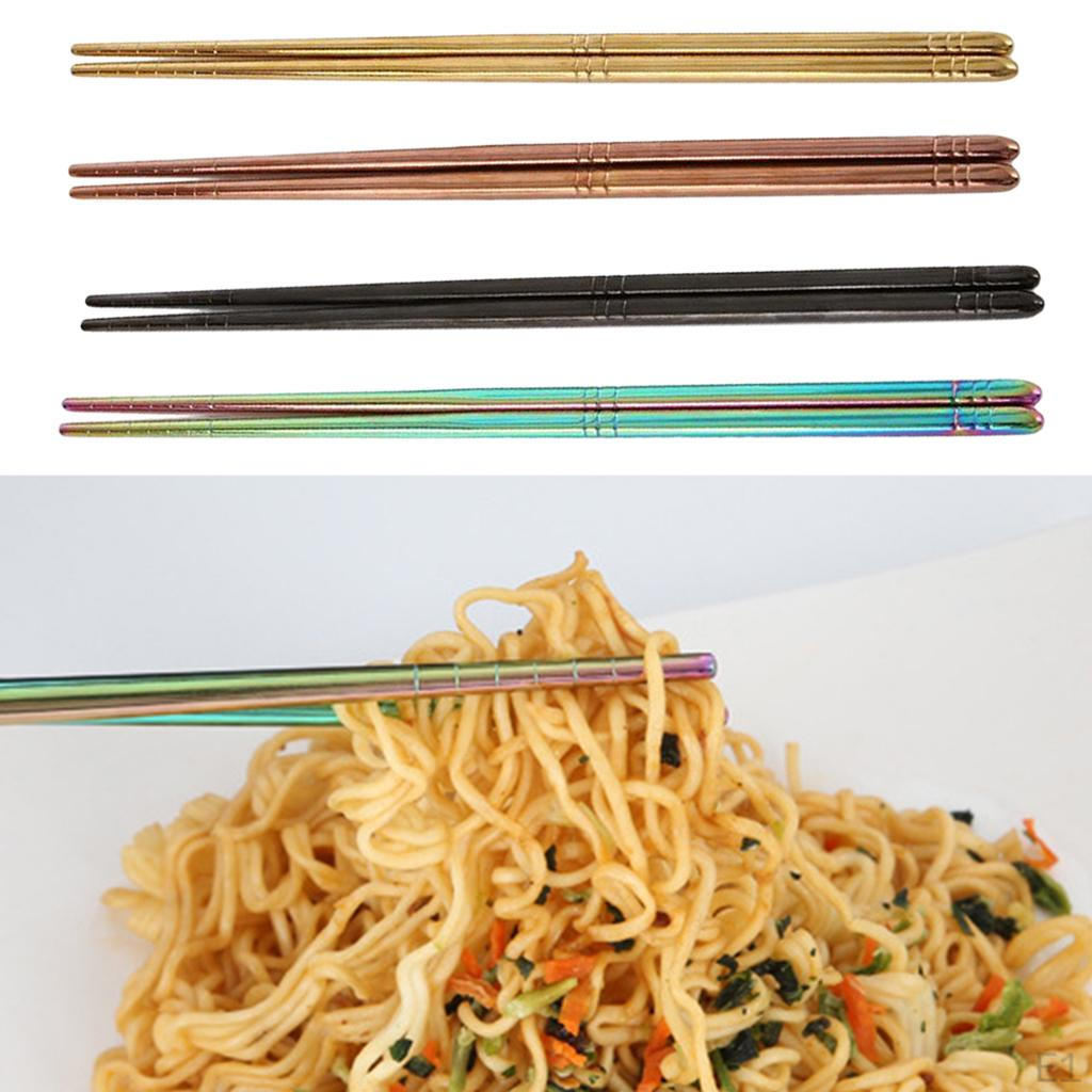 Cheap Stainless Long Chopsticks Metal Reusable Chopsticks Dinnerware ...