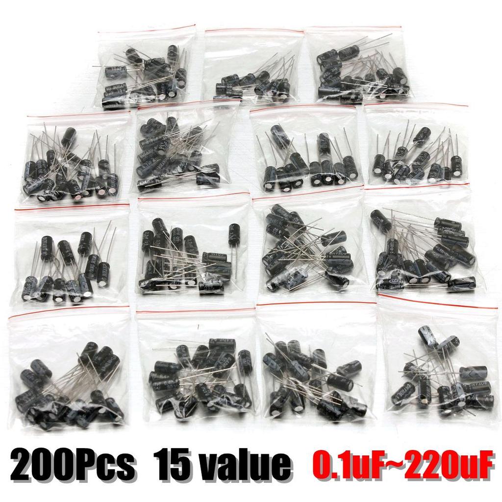 Cumpără 200 buc 15 valoare Condensatoare electrolitice 50V 1uF 2200uF ...