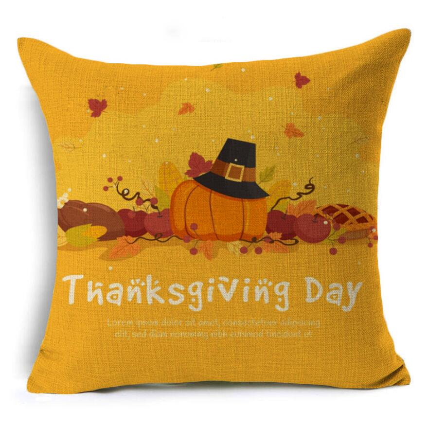 Happy Thanksgiving Day Pumpkin Fruit Series Pillow Case Linen Home ...