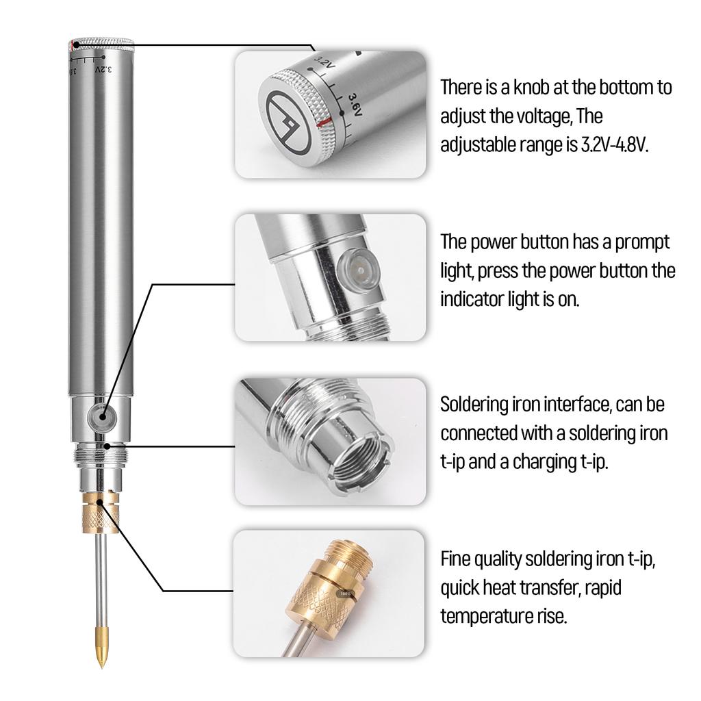 Kjøp Mini USB Voltage Adjustable Soldering Iron Wireless Rechargeable ...