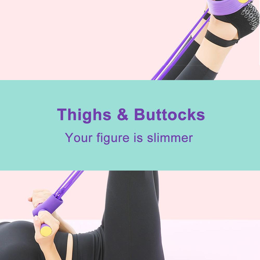 MultiFunction Tension Rope Strong Fitness Resistance Bands Latex Pedal ...