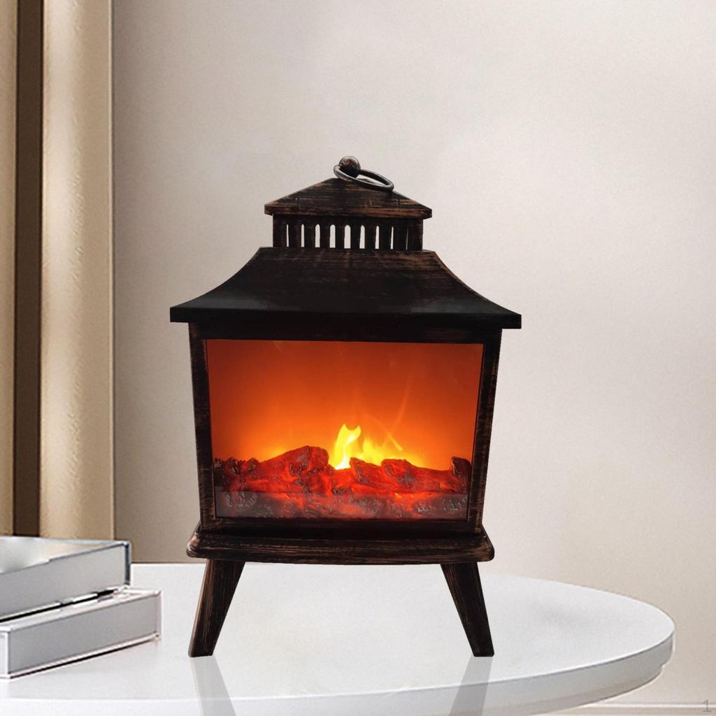 Buy Fireplace Lantern Lamp LED Decor USB Powered Lights Outdoor Flame ...
