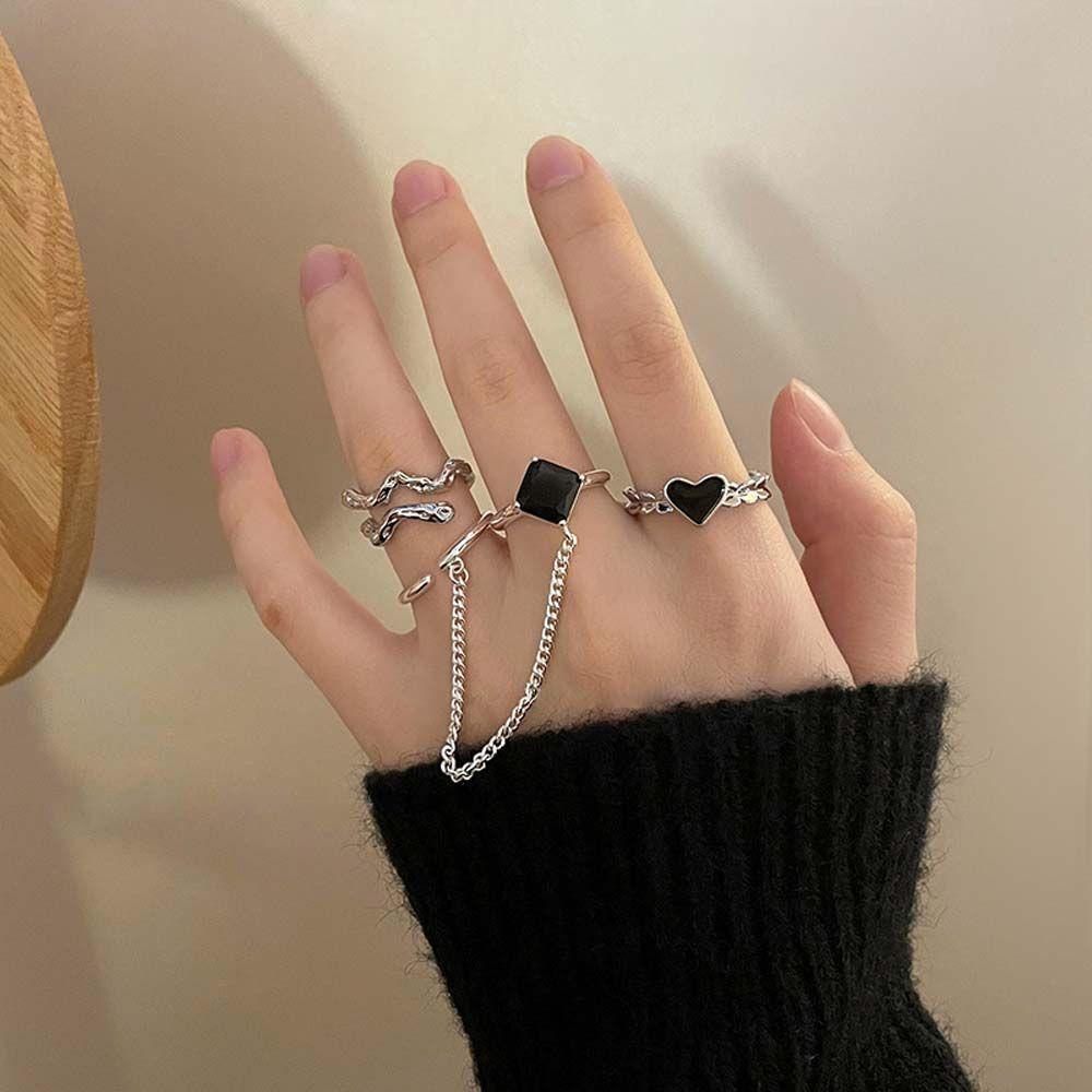 Buy Love Heart Rhinestones For Girls Korean Finger Rings Finger Jewelry ...