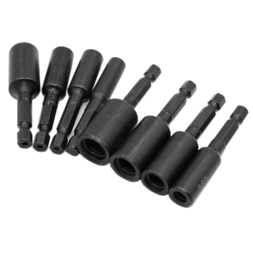 Buy 7Pcs Hexagon Square Nut Drive Drill Set Metric Square Socket ...