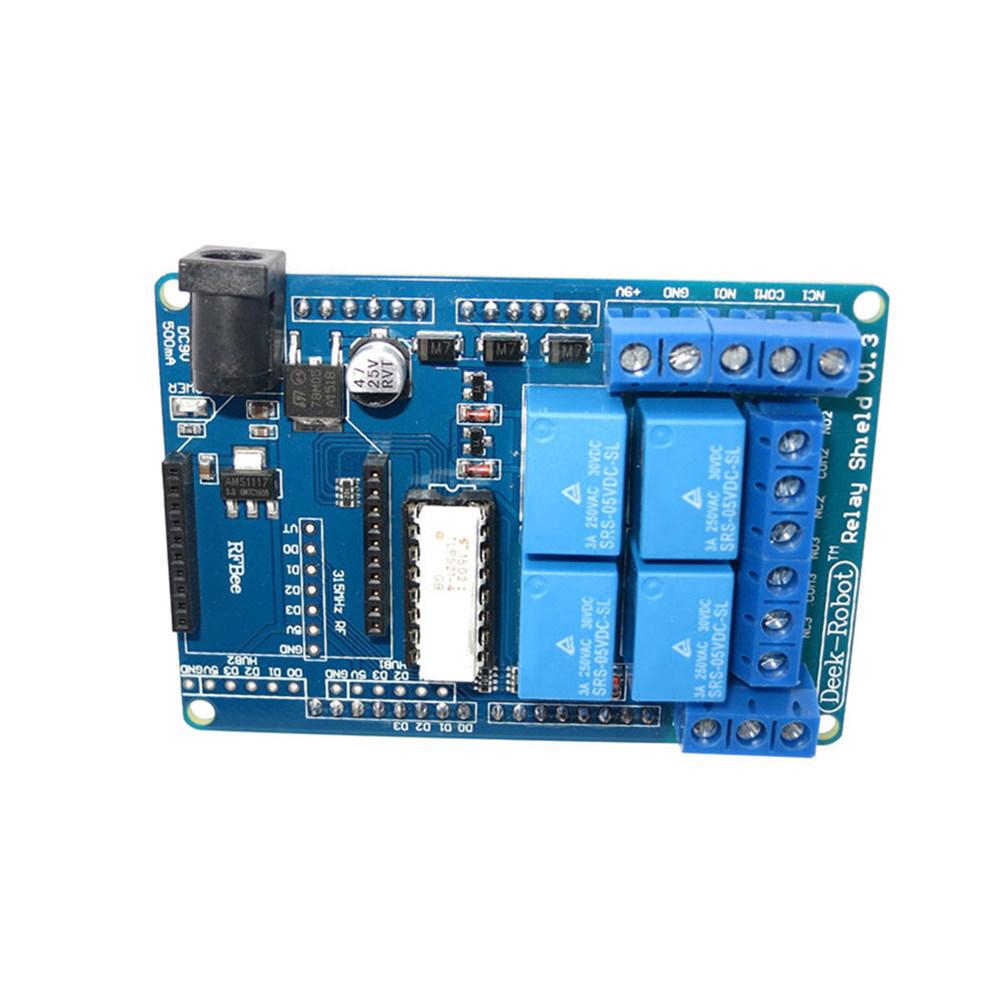 Buy 4 Channel Relay Optocoupler Shield DC 9V 70W Module for Arduino ...