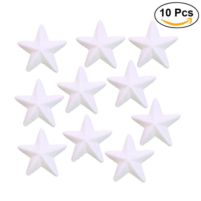 Buy 10 Pieces 7.5cm White Star Shaped Styrofoam Foam Ornaments DIY ...