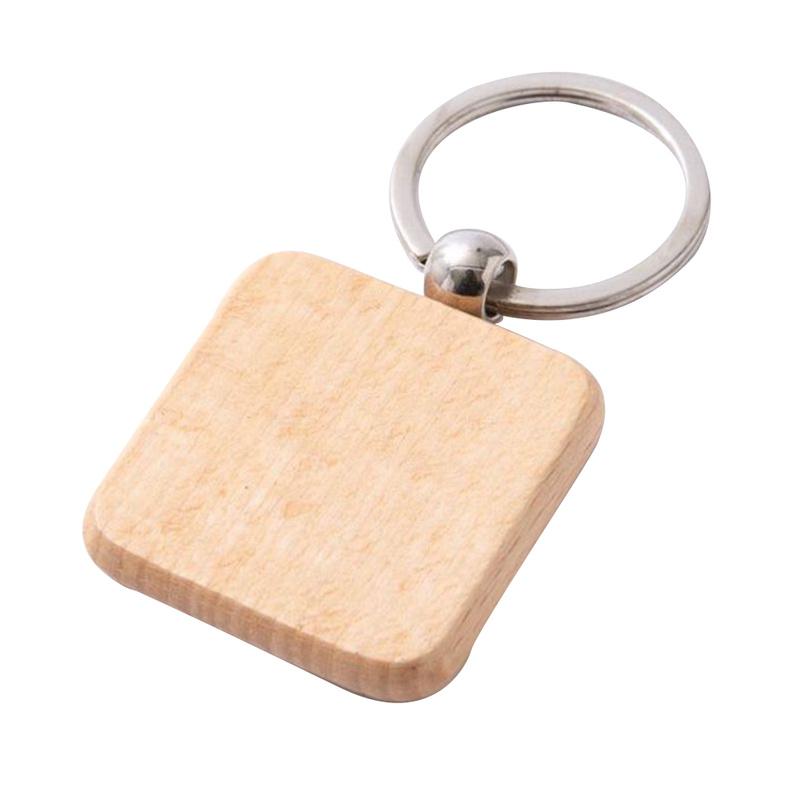 Blank Wooden Key Chain DIY Wood Keychain Rings Key Tags Craft: الشراء ...