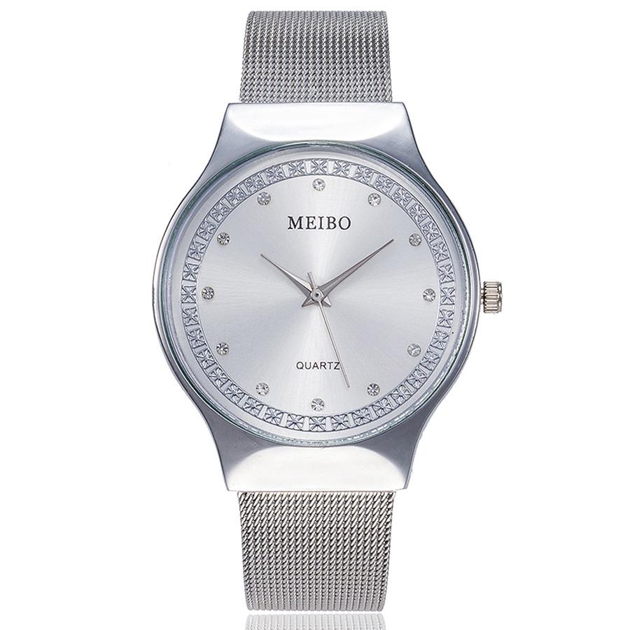 Buy MEIBO Stainless Steel Newv Strap Womens Casual Quartz Analog Wrist ...