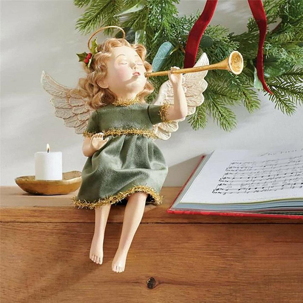 Buy Christmas Angel Figurines Fairy Garden Miniatures Resin Room Home ...