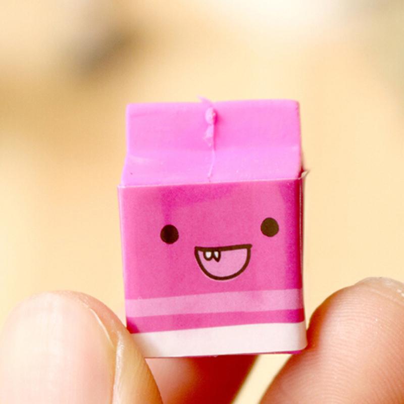 Buy 6Pcs/Set Kawaii Kids Square Round Biscuit Mink Rubber Erasers Kids ...