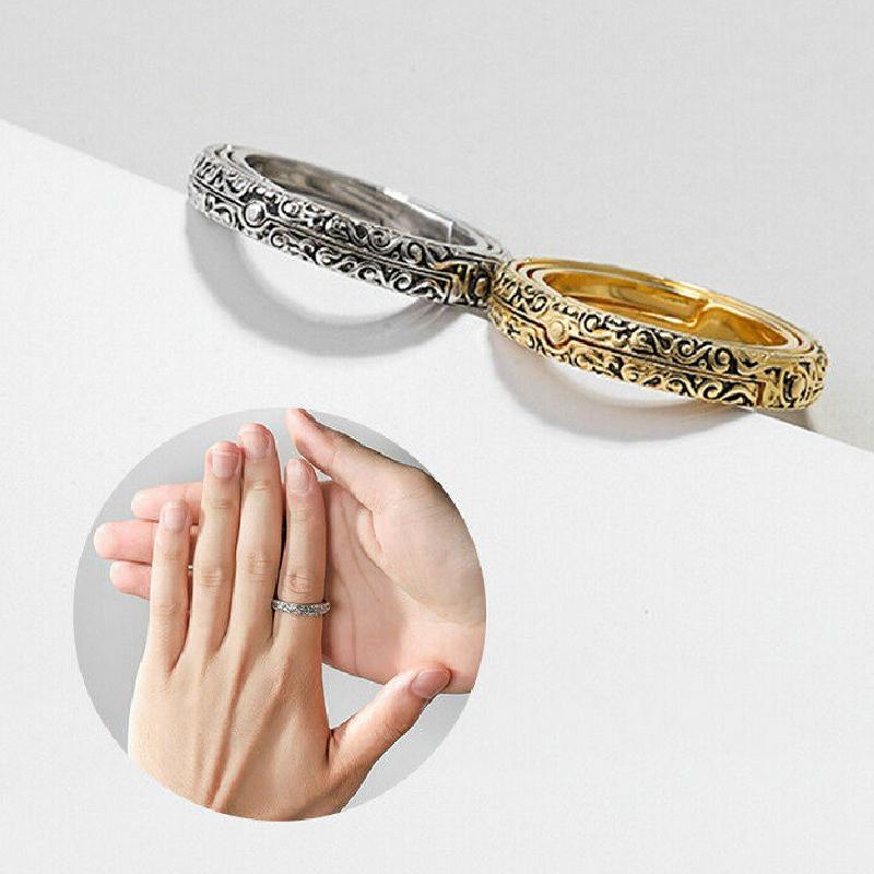 Buy Men Women Fashion Astronomical Ring Metal Ball Creative Rotating ...