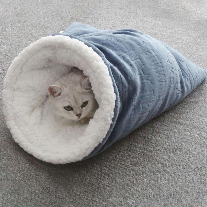 💰Koupit online: Cat Bed Soft Plush Warm Cat Sleeping Bag Deep Sleep ...
