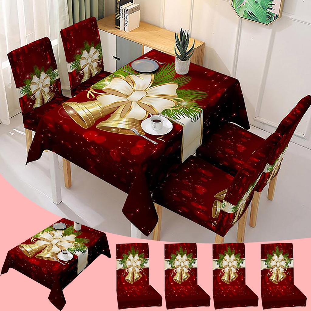 Stylish Christmas Tablecloth Print Rectangle Table Cover Set Holiday ...