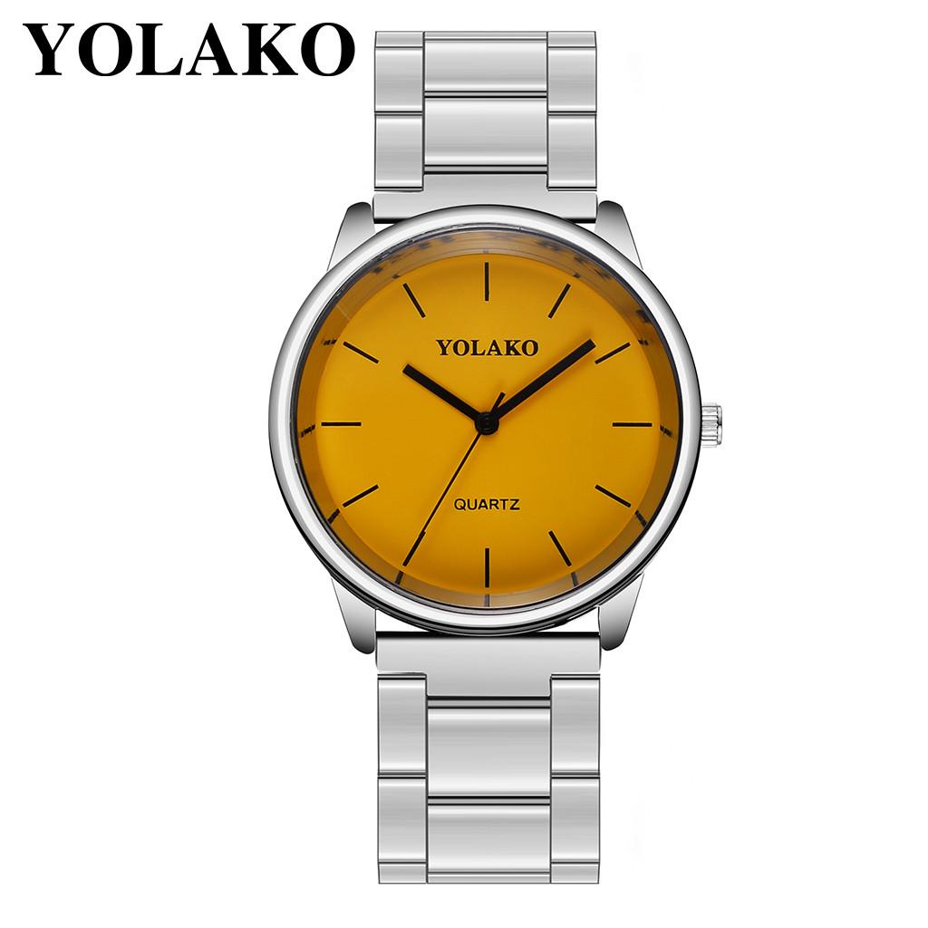 Buy YOLAKO Ladies Luxury With Simple Mirror Quartz Steel Strip Watch at ...