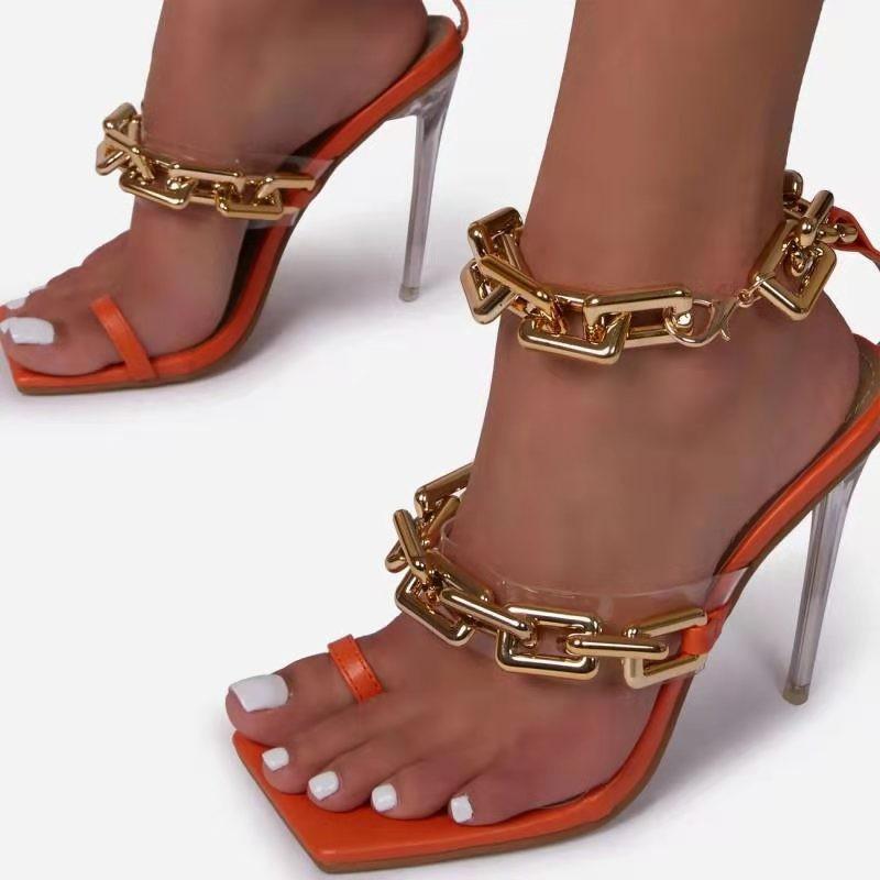Cheap Roman Sandals High Heels Color Matching Cross Belt Women's Shoes ...