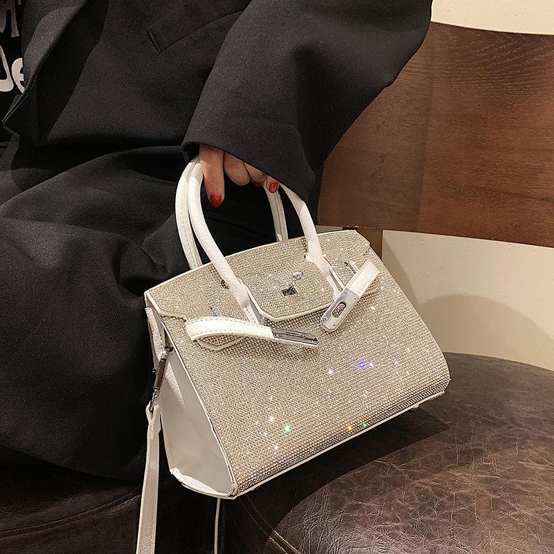 Buy New Summer 2021 Shiny Bag Platinum Bag Portable Diamond Bag Diamond ...