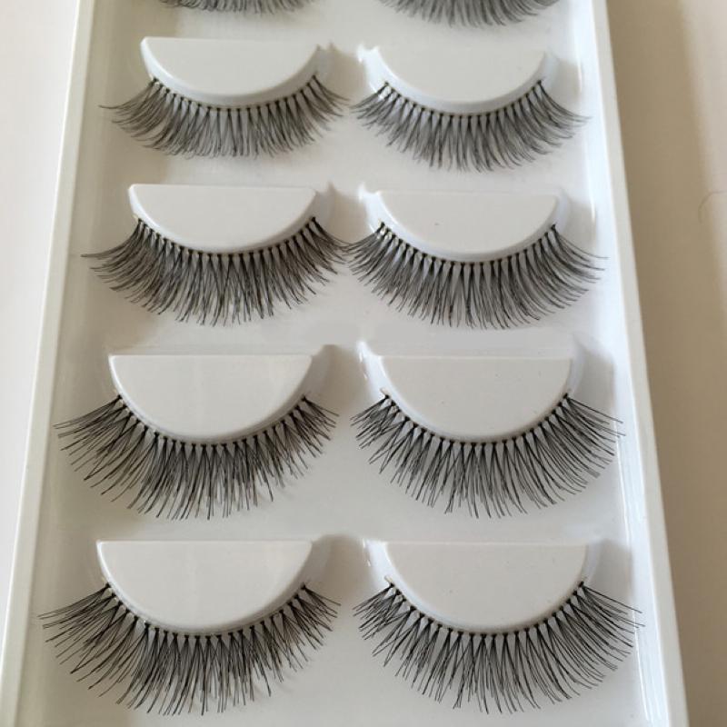 Buy Dagu 5 Pairs Natural Sparse Cross Black False Fake Long Eyelashes ...