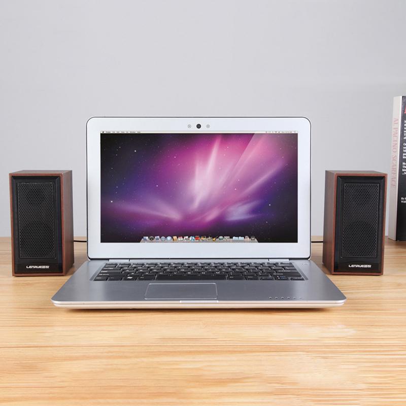 Buy Wooden Computer Speakers Natural Wood Enclosure Desktop Speaker USB ...