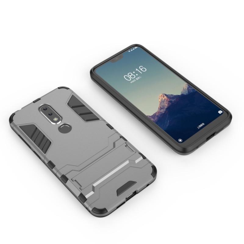 Buy Coque antichoc PC + TPU pour Nokia X6, avec support (Gris) at ...