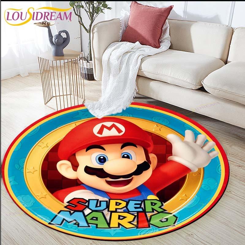 💰Kaufe Cartoon Mario Bros Print Children Carpet Area Rugs Round Carpet ...