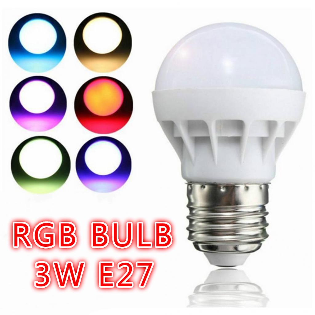 Household LED Light 3W E27 RGB LED Light Bulb Colorful LED Spot Light ...