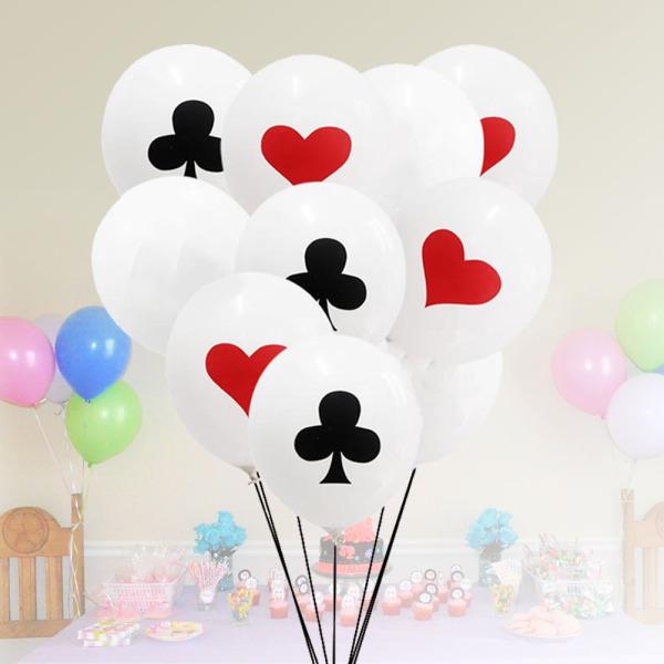 Buy 12pcs Poker Balloon Decorative Latex Playing Cards Party Supplies ...