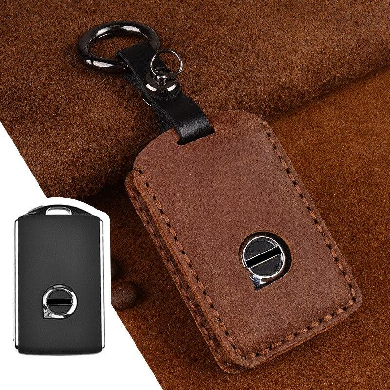 Buy Leather Car Key Cover Fob for Volvo XC40 XC60 S90 XC90 V90 T5 T6 T8 ...
