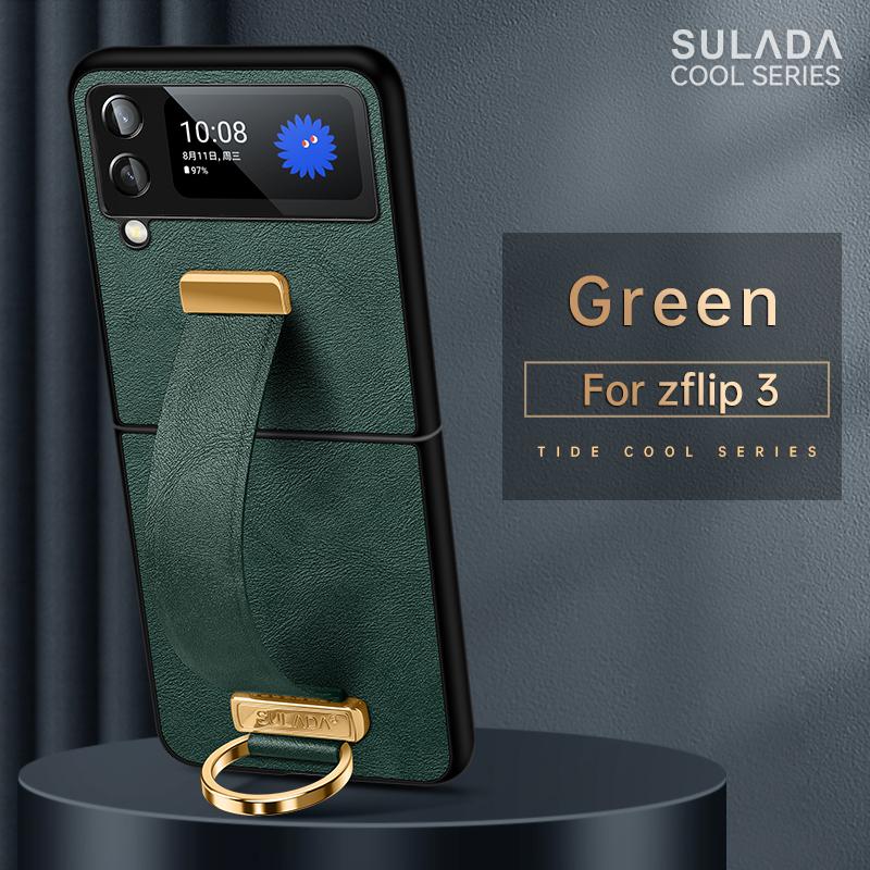 Buy For Z Flip 4 Cover Luxury Leather Business Samsung Zflip 3 4 Phone ...