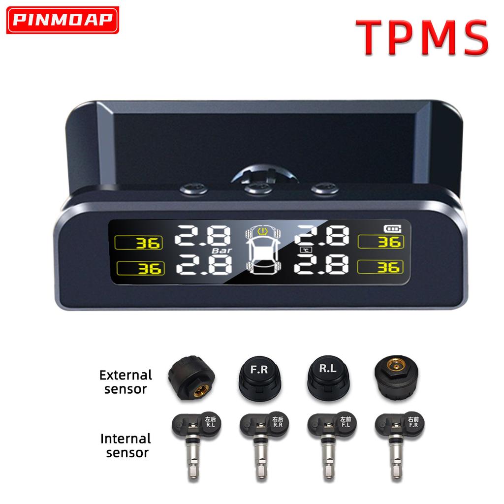 Buy Smart TPMS Car Tire Pressure Alarm Monitor System 4 Sensors Display Solar Intelligent Tyre ...