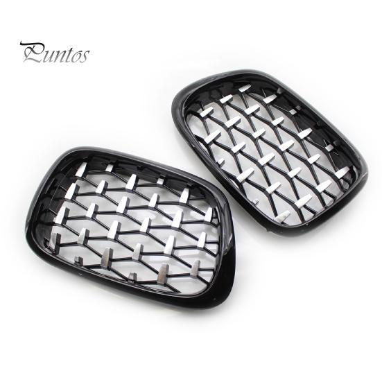 Buy For BMW 5 Series E39 99-03 1Pair Car Grille Mesh ABS Semi-plated ...