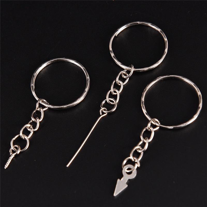 Buy 50PCS 25MM DIY Polished Silver Key Rings Key Chain Split Ring ...