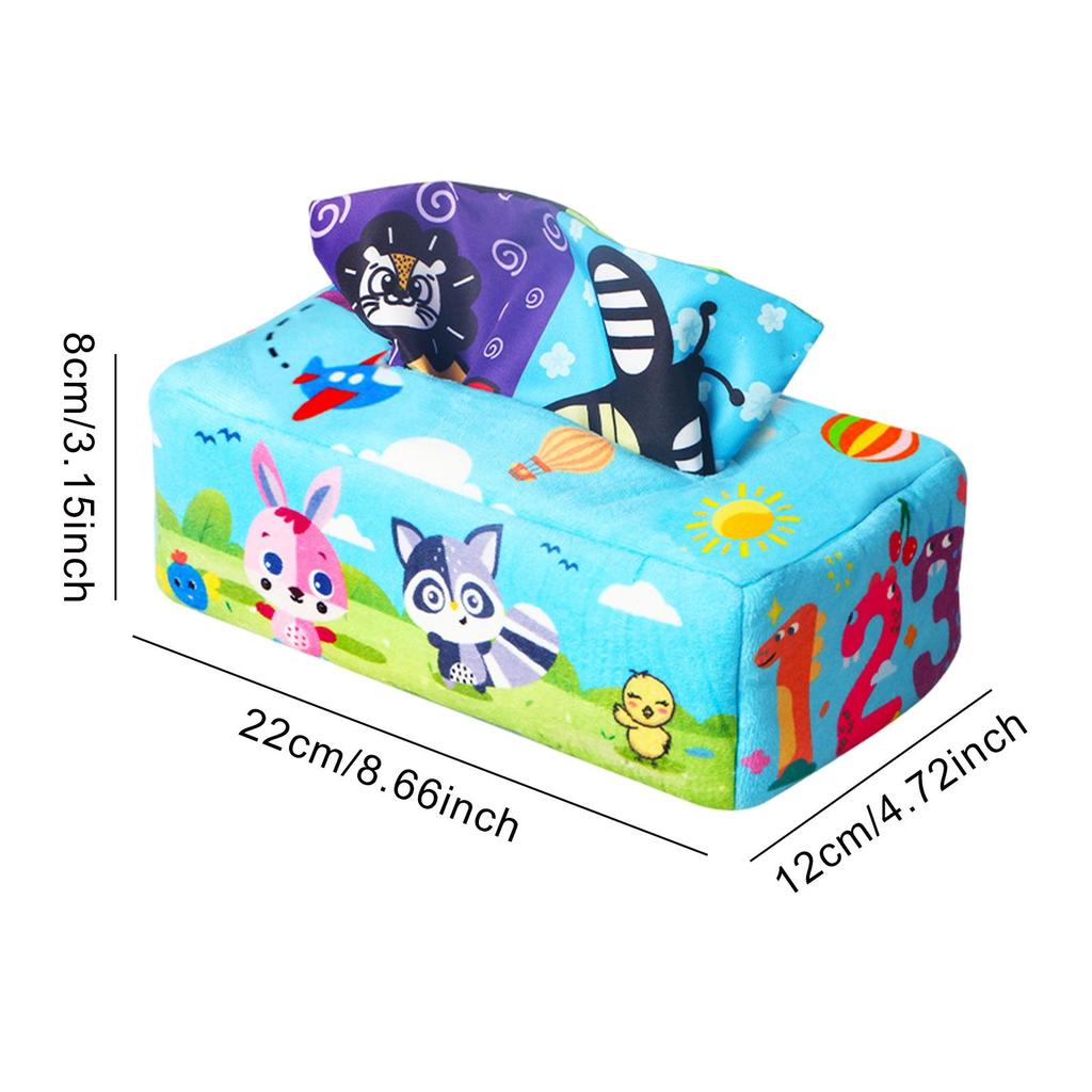 Reusable Sensory Baby Tissue Box - Soft Stuffed Square Sensory Toys ...