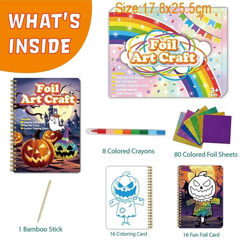 Halloween Toys For Toddlers FOIL CRAFT ACTIVITY No Mess Art Kit Fun ...