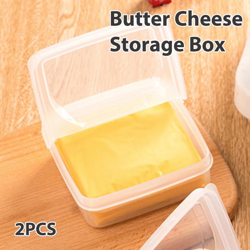 Buy 2Pcs Butter Cheese Storage Box Portable Fruit Vegetable Fresh ...