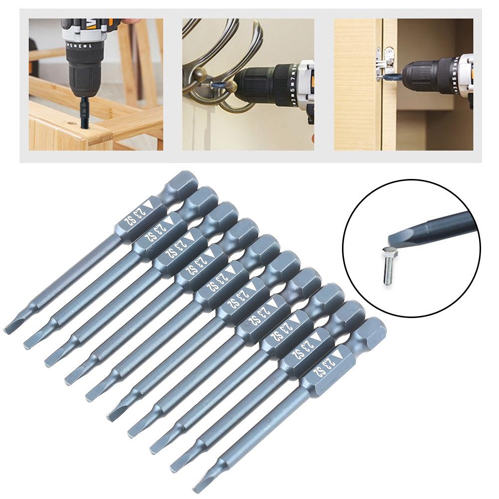 Buy 10pcs 1/4inch Shank 65mm Alloy Steel Triangle Head Screwdriver Bits ...