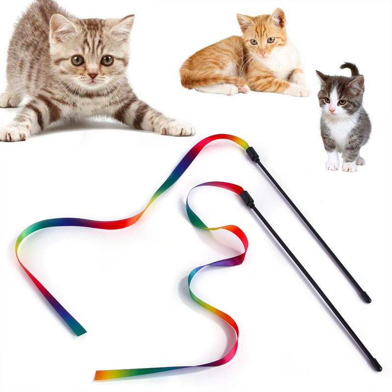 1 Piece Creative Funny Cat Toy Wand Interactive Cat Teasing Toy Stick ...