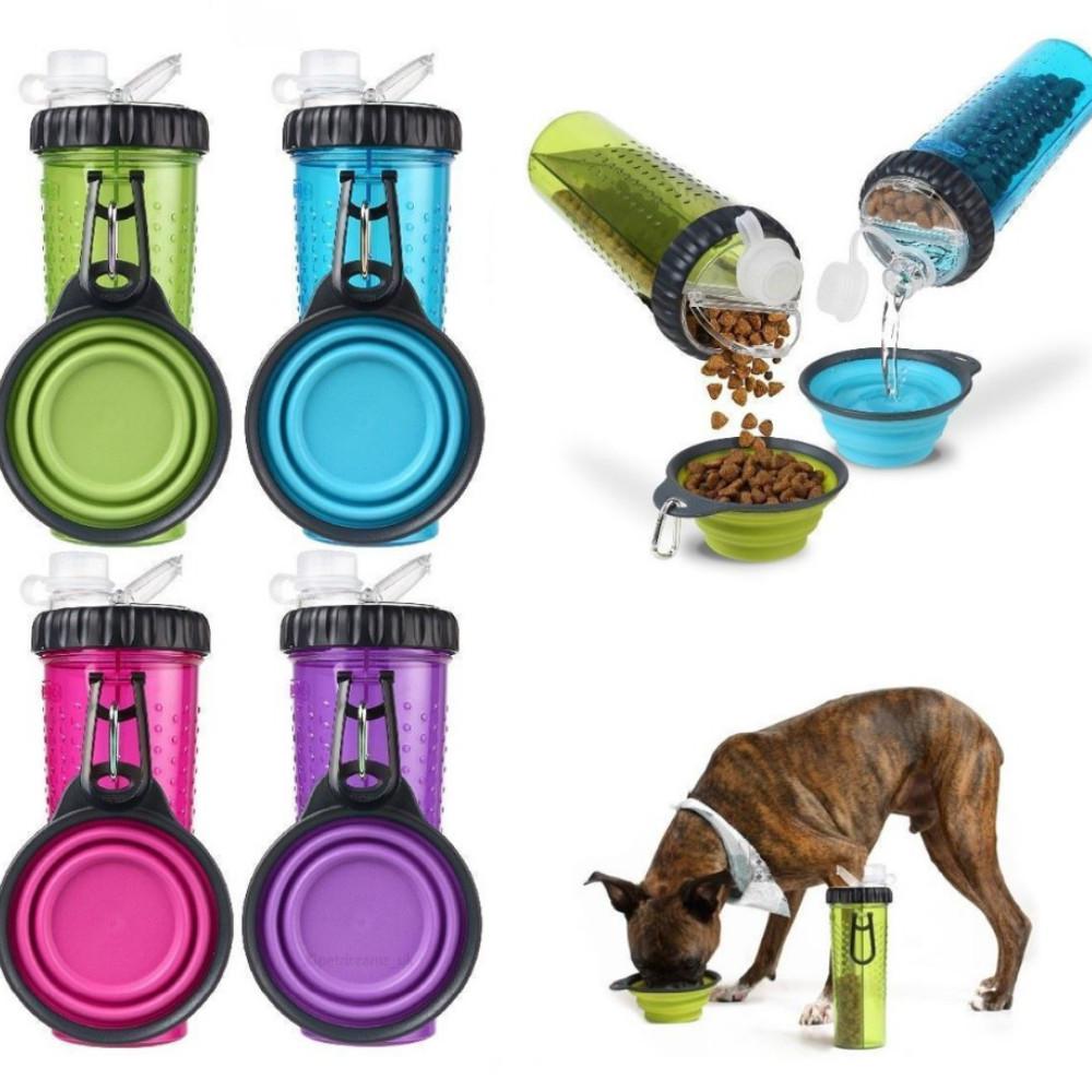 Buy For Pets Snack Dog Cat Travel Bowl Chambered Hydration Bottle Snack ...