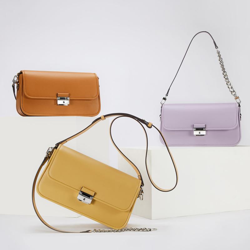 Buy Soft Genuine Leather Long Handel Women's Shoulder Bags Ladies ...