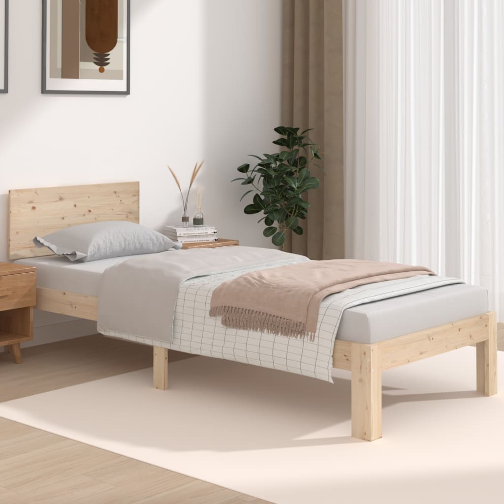 Bed Frame Solid Wood 75x190 cm 2FT6 Small Single uygun fiyatlı satın ...