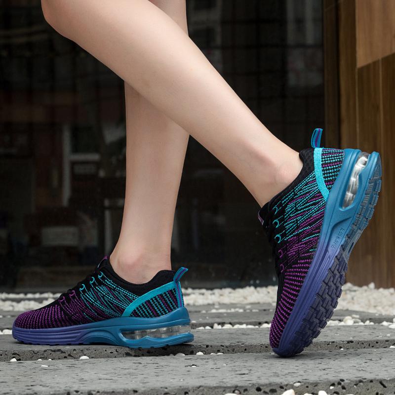 Woven Sports Shoes Women Breathable Mesh Air Cushion Shoes Casual Running Travel Shoes uygun ...