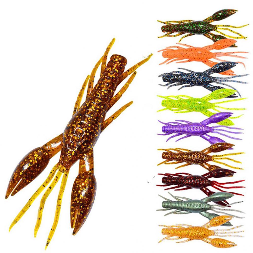 Buy 4Pcs 80mm Soft Silicone Small Hammer Shrimp Shape Fish Lures ...