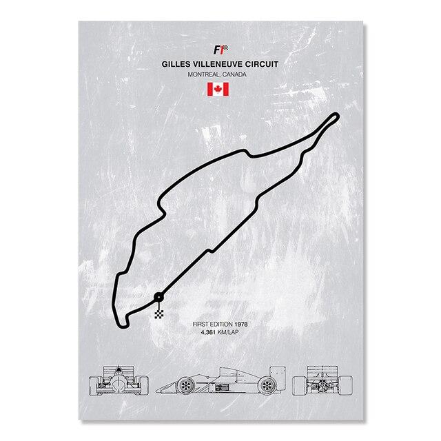 F1 Circuits Track Racing Car Super Collage Poster Wall Art Picture ...