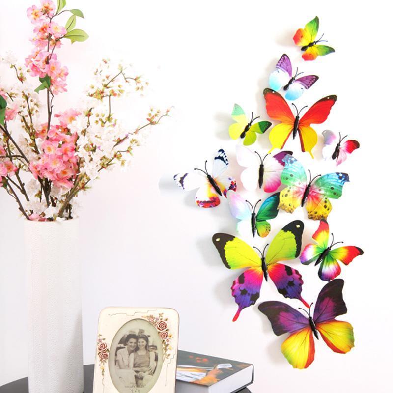 Buy 12PCS 3D PVC Magnet Butterflies DIY Wall Sticker Home Decor at ...